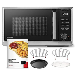 TOSHIBA 6-in-1 Inverter Microwave Oven Air Fryer Combo, MASTER Series Countertop Microwave, Healthy Air Fryer, Broil, Convection, Speedy Combi, Even Defrost, Sound On/Off 27 Auto Menu Stainless Steel