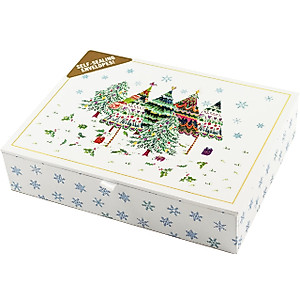 Merry Evergreens Deluxe Boxed Holiday Cards (20 Cards and 21 Envelopes) (English and Italian Edition)