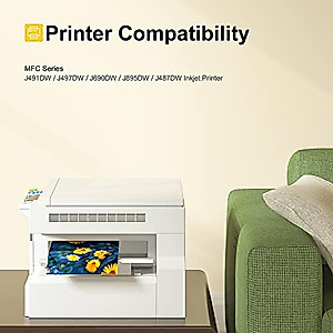 LC3011 LC3013 5PKS High Yield Compatible Ink Page Yield Up to 400 Pages/Cartridge Includes 2 Black, 1 Cyan,1 Magenta,1 Yellow for Brother LC3013 Ink Cartridges for MFC-J491DW MFC-J497DW MFC-J895DW