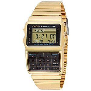 Casio #DBC611G-1D Men's Gold Tone 25 Memory Calculator Databank Watch