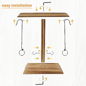 Ring Toss Games for Adults, Fun Hook and Ring Game, Handmade Wooden Interactive Game for Home, Bars and Party 2023 Newly Classic Large Size