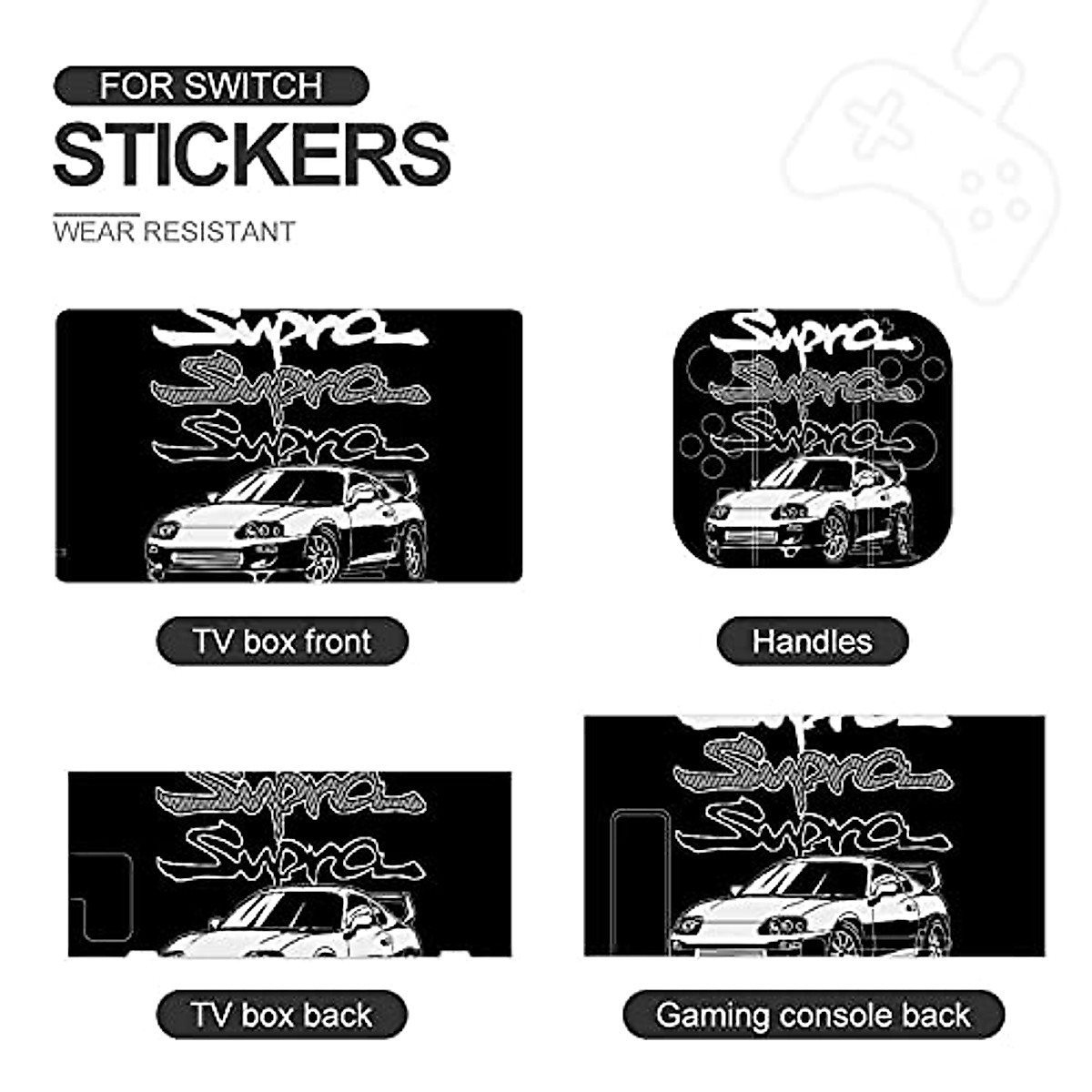 to-yota -Supra- A80 JDM The Skin of The Switch Controller-The Whole Body PVC Sticker Decal Covers The Skin of The Switch Controller-The Delicate Matte Texture restores The Feeling of Bare Metal