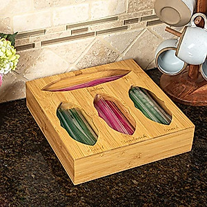 Ziplock Bag Storage Organizer, Kitchen Organization, Drawer Organizer, Magnetic, Bamboo, Unique Design
