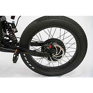 19" Motorcycle Wheel & Seat 3000W-8000W Powerful Electric Mountain Bike MTB Ebike Beach Cruiser (750C TFT Display, 72V8000W(150A Sine-Wave Controller) + 40AH Panasonic Cell Battery)