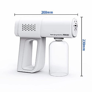 Handheld Steam Fogger Sprayer Gun Spray Machine Nano Electric Atomizer, Light Portable Cordless Intelligent Rechargeable One Key On for Home, Office, Garden, Indoor and Outdoor Safe and Stable, White
