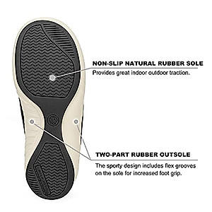 Womens Slippers with Arch Support, Walkhero House Slippers for Women with Suede Insole and Velvet Lining, Slip on Clog Indoor Outdoor House Shoes with Anti-Skid Rubber Sole, Black, 7.5