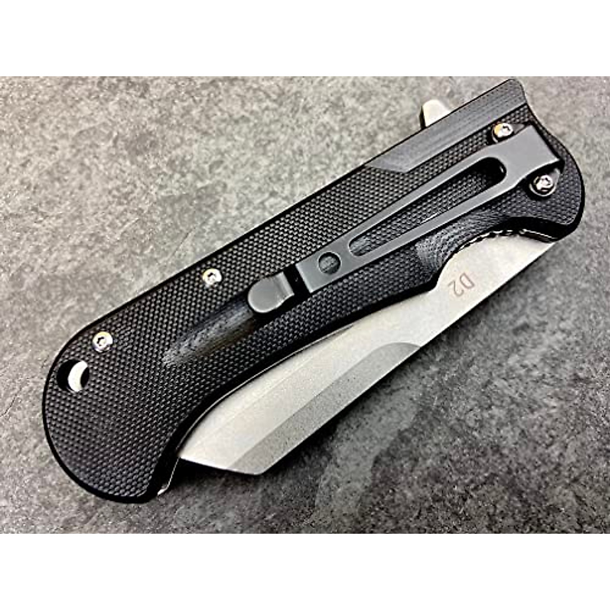 TACTICAL GEARZ G10 Pocket Knife! TG Eros, G10 Handle! Razor Sharp Stonewashed D2 Steel Blade! Ball Bearing Pivot System! Includes Sheath! (Eros)