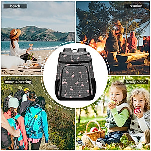 Flamingo Cooler Backpack for Women Men Picnic Cooler Bags Insulated Soft Lunch Backpack with Leakproof Lunch Cooler for Work Fishing Hiking Camping Park Beach