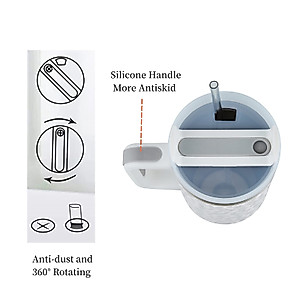 ZOYEPIN 40 oz Tumbler with Handle and Straw Lid,Stainless Steel Insulated Tumblers,Travel Coffee Mug Cup, Insulated Cup,Maintains Cold Ice and Heat for Hours(White Leopard)