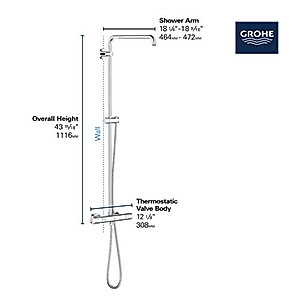 GROHE 26728000 Euphoria Shower System, Chrome