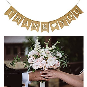 Shimmer Anna Shine THANK YOU Burlap Banner for Wedding Decorations Birthday Party Baby Shower Bridal Shower Baptism Supplies Teacher Appreciation Office Appreciation Sign Photo Prop
