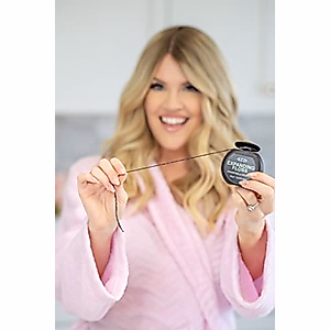 EZZI Woven Expanding Dental Floss | Naturally Waxed & Textured w/Charcoal & Xylitol to Optimally Clean Gums | Mint | Thick & 109 Yards