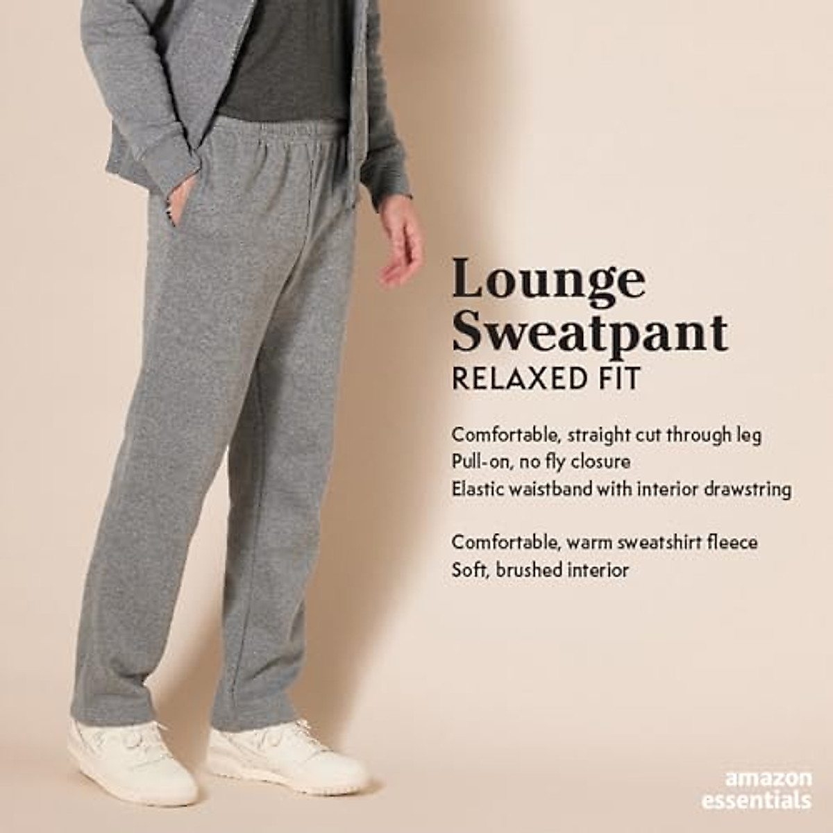 Amazon Essentials Men's Fleece Sweatpant (Available in Big & Tall), Black, Medium