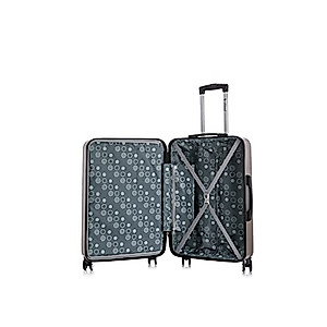 Rockland Paris Hardside Luggage with Spinner Wheels, Silver, 3-Piece Set (20/24/28)