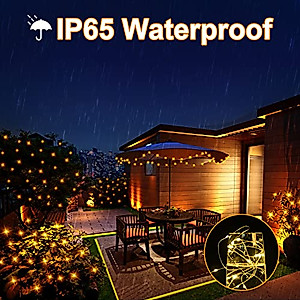 BOLWEO 2 Pack Solar Powered String Lights, Solar Fairy Lights,16.4Ft 50LED Waterproof Wire Lighting for Indoor Outdoor Christmas Tree Halloween Diwali Home Garden Decoration(Warm White)