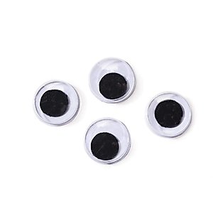 Darice ME7-PP Eyes MOVEABLE Paste ON Black 7MM 20PC, 7 mm
