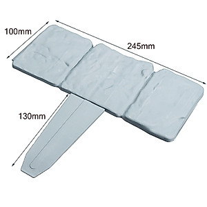 20x Cobbled Stone Effect Plastic Fence Garden Lawn Yard Plant Edging Border Grey