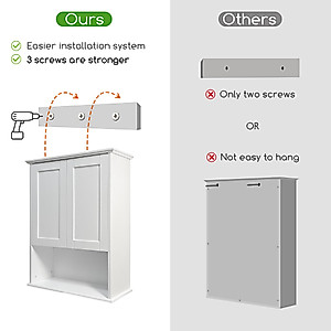 VIMYFAMY Bathroom Cabinet Wall Mount Buffering Hinge,23"x29" inch Over Toilet Storage Cabinet and Adjustable Shelves, Large Space Wooden Medicine Cabinet