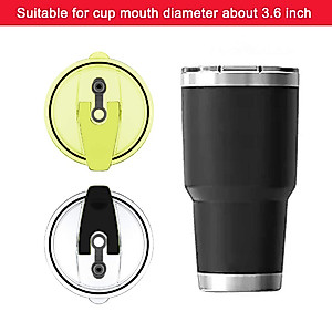 30 Oz Tumbler Lids, 2 Pack of Spill-Proof Splash Resistant Lids Replacement Covers for 30-ounce YETI Rambler, Ozark Trail, Old Style Rtic Tumblers and Cups(Pure Yellow+Black)