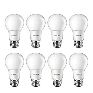 Philips 462168 LED Bulb 8 Pack 60 Watt Equivalent, Daylight (5000K) A19 Non Dimmable, Medium Screw Base