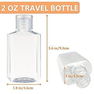 Jnnzzggu 40 Pack 2 Oz Plastic Refillable Bottles with Flip Cap,Clear Empty Hand Sanitizer Bottles,Portable Reusable Containers with Lids for Shampoo,Body Soap,Toner and Lotion