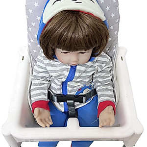 ZARPMA Cotton Seat Covers for IKEA Antilop Highchair,Cotton Surface and Cotton Padded,Forest Pattern Foldable Baby Highchair Cover for IKEA Child Chair Cushion (Grey Star)