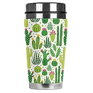 Mugzie MAX 20 Ounce Stainless Steel Travel Mug with Wetsuit Cover - Cactus
