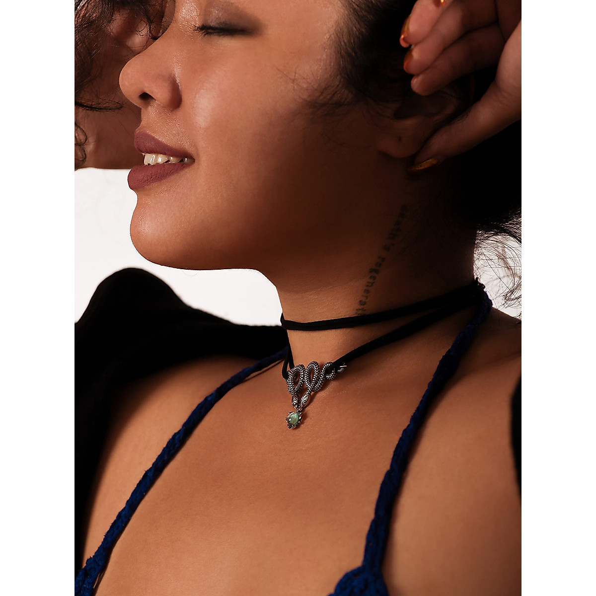 Sacina Gothic Snake Choker Necklace, Zinc Alloy Snake Pendant, Medusa Goth Jewelry Christmas Gift for Women (Black)