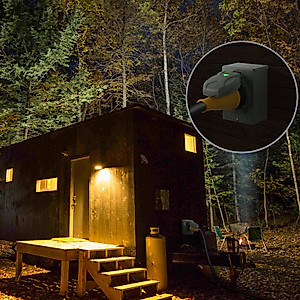 PAULINN 50 Amp Generator Box, Bundle with 15FT 50 Amp RV Power Extension Cord with Cord Organizer, Heavy Duty NEMA 14-50P to SS 2-50R, 6/3+8/1 Gauge RV Twist Locking Adapter Plug, ETL Listed