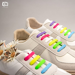 INMAKER No Tie Shoe Laces for Adults and Kids, Elastic Shoelaces for Sneakers, Rubber Silicone Tieless Laces