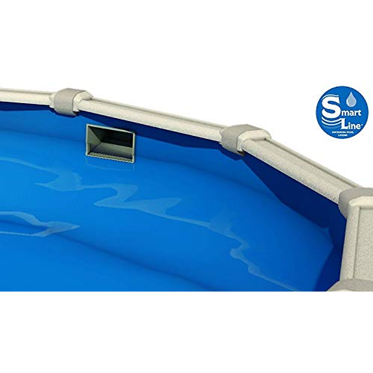 Smartline Solid Blue 28-Foot Round Liner | Overlap Style | 48-to-52-Inch Wall Height | 30 Gauge Virgin Vinyl | Designed for Steel Sided Above-Ground Swimming Pools