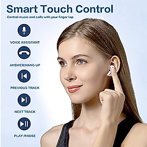 Wireless Earbuds,Bluetooth 5.1 Earbuds in Ear with Noise Cancelling Mic,Hi-Fi Stereo Bluetooth Headphones 30H Playtime IPX6 Waterproof Earphones,Pop-ups Auto Pairing Headset for Sport Home Office