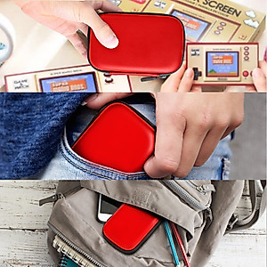 Hard Carrying Case for Nintendo Game & Watch, Protective Storage Organizer Cases Compatible with Game & Watch:Super Mario Bros,The Legend of Zelda,Extra Mesh Pocket for Charging Cables,Red