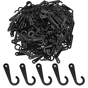 PIYANYO 3/4 inch Plastic Display Hook J-Hook for Clothing Socks Cap Underwear Hanging Display Stand, Black -500pcs