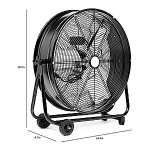 AmazonCommercial, Black 2-Speed Rotating 24-Inch Drum Fan