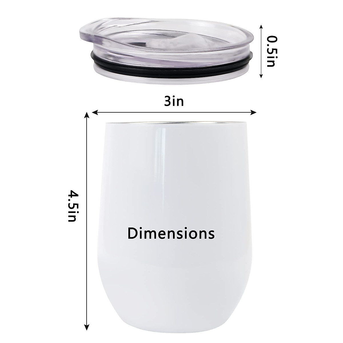 MAIKESUB Sublimation Blank Wine Tumbler Cups White 12 OZ Stainless Steel Insulated Stemless Tumbler Sublimation Mugs Cups 4 Pack Tumbler with Lid Keeping Cold Hot for Coffee Spill Proof cup