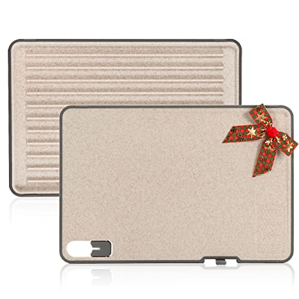 BSSuperU Plastic Cutting Boards for Kitchen with Ridge, Multifunctional Non Slip Upright Chopping Board with Juice Groove and Build in Sharpener Grater