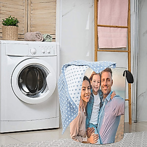 Personalized Photo Laundry Hampers Custom Laundry Basket Design Your Photo Text Logo Clothes Hamper for Dormitory Home Bathroom Hotel