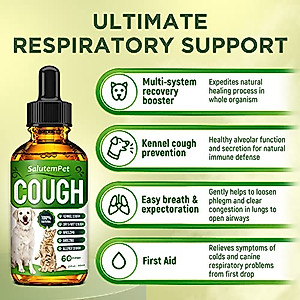 Dog Cough - Kennel Cough - Dog Allergy Relief - Supplements for Dogs & Cats Health - Allergy Relief Immune Supplement for Dogs - for Dry, Wet & Barkly Pet Cough