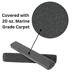 Set of 20oz Carpeted Boat Trailer Bunks, 2"(in.) x 4"(in.) x 2'(ft.) Long, Midnight