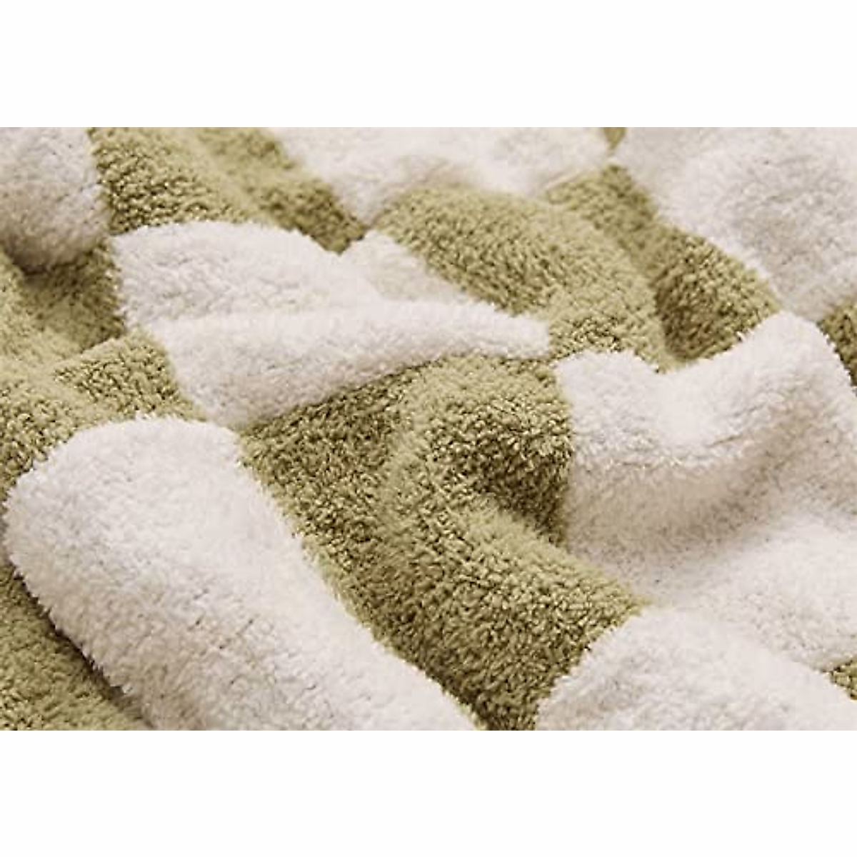 YIRUIO Throw Blankets Checkerboard Grid Chessboard Gingham Warmer Comfort Plush Reversible Microfiber Cozy Decor for Home Bed Couch(sage Green, 51''x63'')