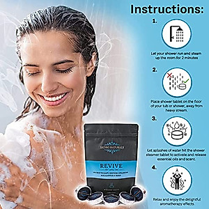 Satavi Naturals Eucalyptus & Mint Shower Steamers, Aromatherapy for Women & Men, Shower Bombs, Natural Essential Oils, Vapor Tabs for a Relaxing Spa Like Experience - 30g Tablets (15 Pack)