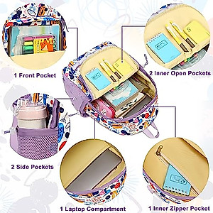 CAMTOP Elementary Backpack for Kids Girls Backpack Middle School Bookbags Causal Daypack Travel (Graffiti Backpack)