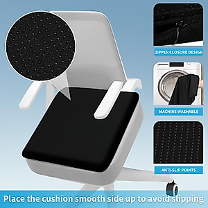 Gel Seat Cushion 2.4 Inch Thick, Double Thicken Layer, Relief Tailbone Pressure, Breathable Honeycomb Design Gel Cushion with Washable Non-Slip Cover for Office Chair, Car Seat, Wheelchair (Blue)