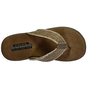 Skechers Men's Bosnia Flip-Flop Sandal, Tan, 11 M US