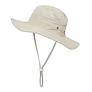 Baby Sun Hat for Girls Boys UPF 50+ Sun Protection Wide Brim Beach Hat Bucket hat Beige 12-24 Months
