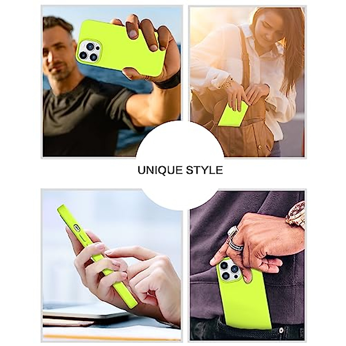 BENTOBEN for iPhone 14 Pro Max Case, Soft Silicone Gel Rubber Bumper Microfiber Lining Hard Back Shockproof Protective Phone Cover for iPhone 14 Pro Max 6.7", Hot Green