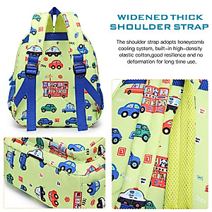 willikiva Little Childrens Toddler Bags Cute Bus kids Backpack for Kids Boys and Girls to Travel School Backpack (Green)