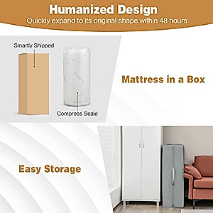 KOMFOTT 4” Tri-Folding Mattress with Storage Bag Twin XL, Cool Gel Memory Foam Mattress with Bamboo Cover, Portable Floor Mattress for RV’s, Camping, Sleepovers, Guest Room, CertiPUR-US Certified