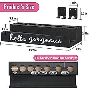 Wood & Metal Storage Holder for Dyson Airwrap, Curling Iron Holder for Dyson Airwrap, Dyson Airwrap Holder Wall Mount, Dyson Hair Dryer Holder Hair Tool Organizer for Dyson Airwrap Styler Accessories